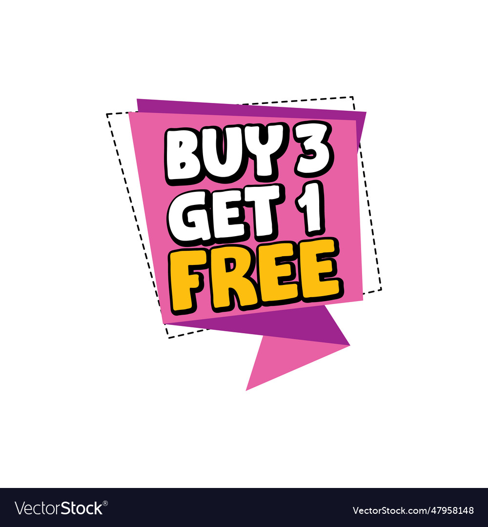 Buy 3 get 1 free sale banner design template Vector Image Buy 3 get 1 free sale banner design template Vector Image
