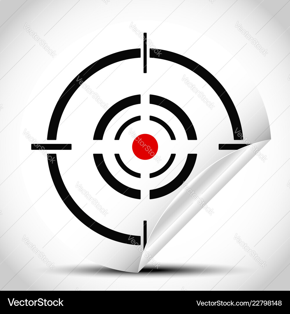 Cross hair reticle target mark editable Royalty Free Vector