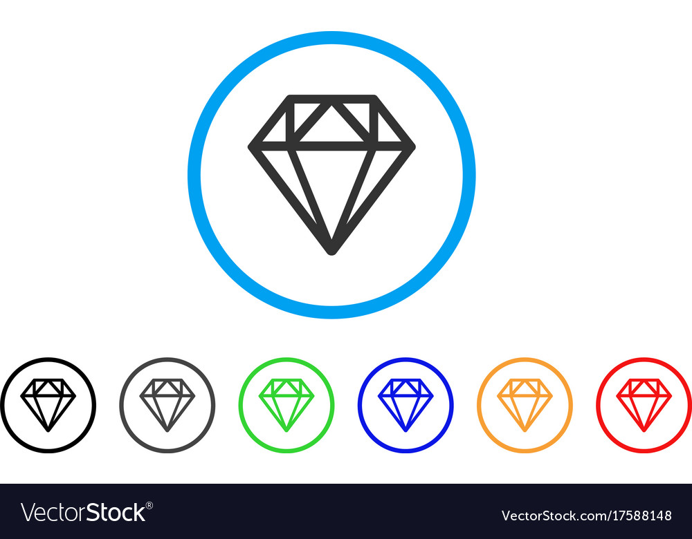 Diamond rounded icon Royalty Free Vector Image