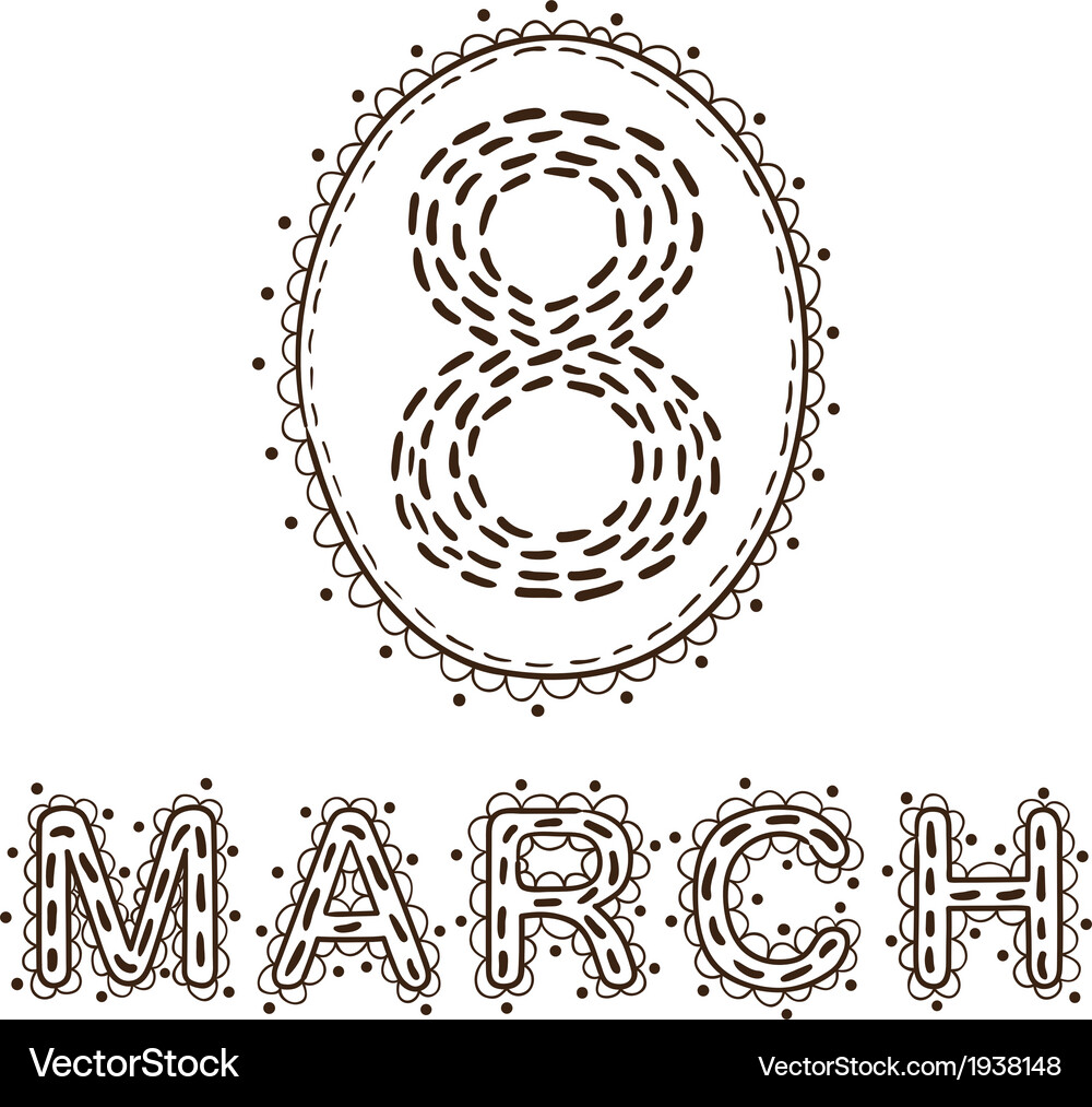 Eight 8 of march date Royalty Free Vector Image