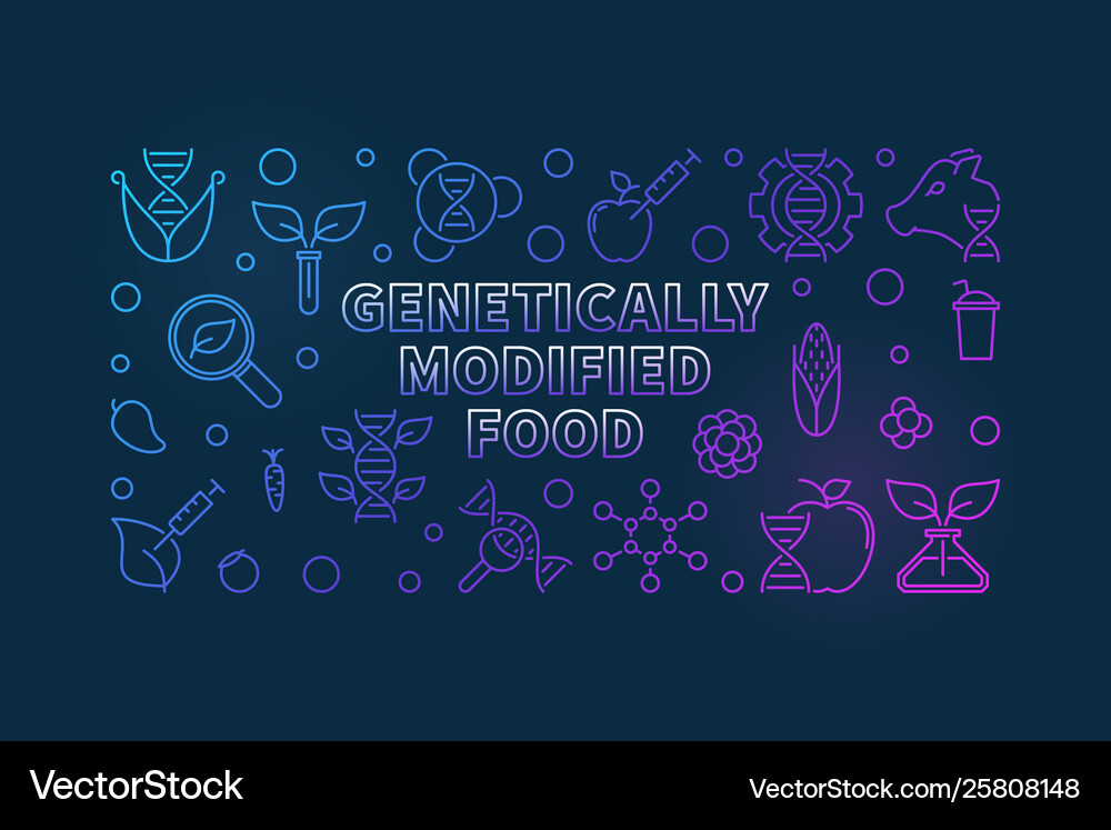 Genetically modified food colorful outline Vector Image