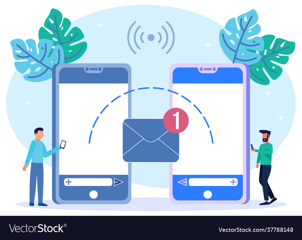 Graphic cartoon character email services Vector Image