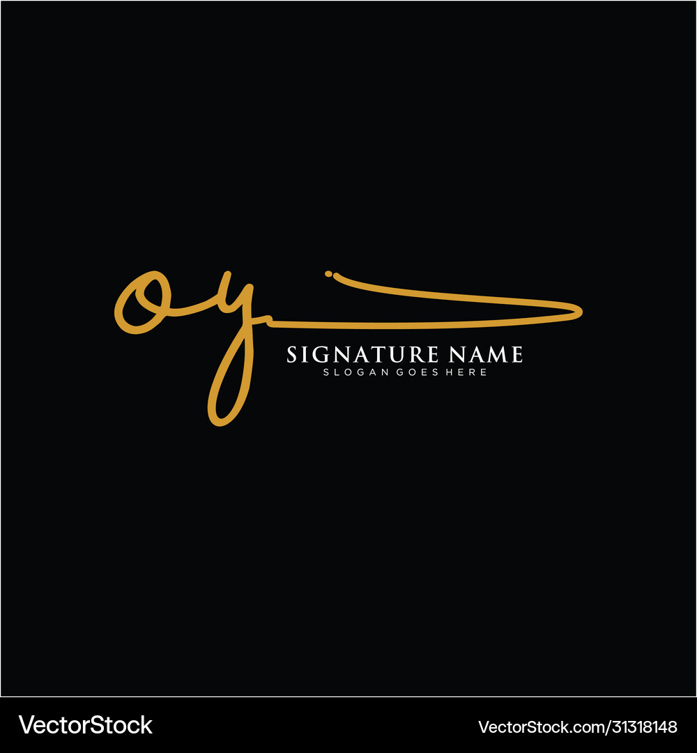 Letter oy signature logo template Royalty Free Vector Image