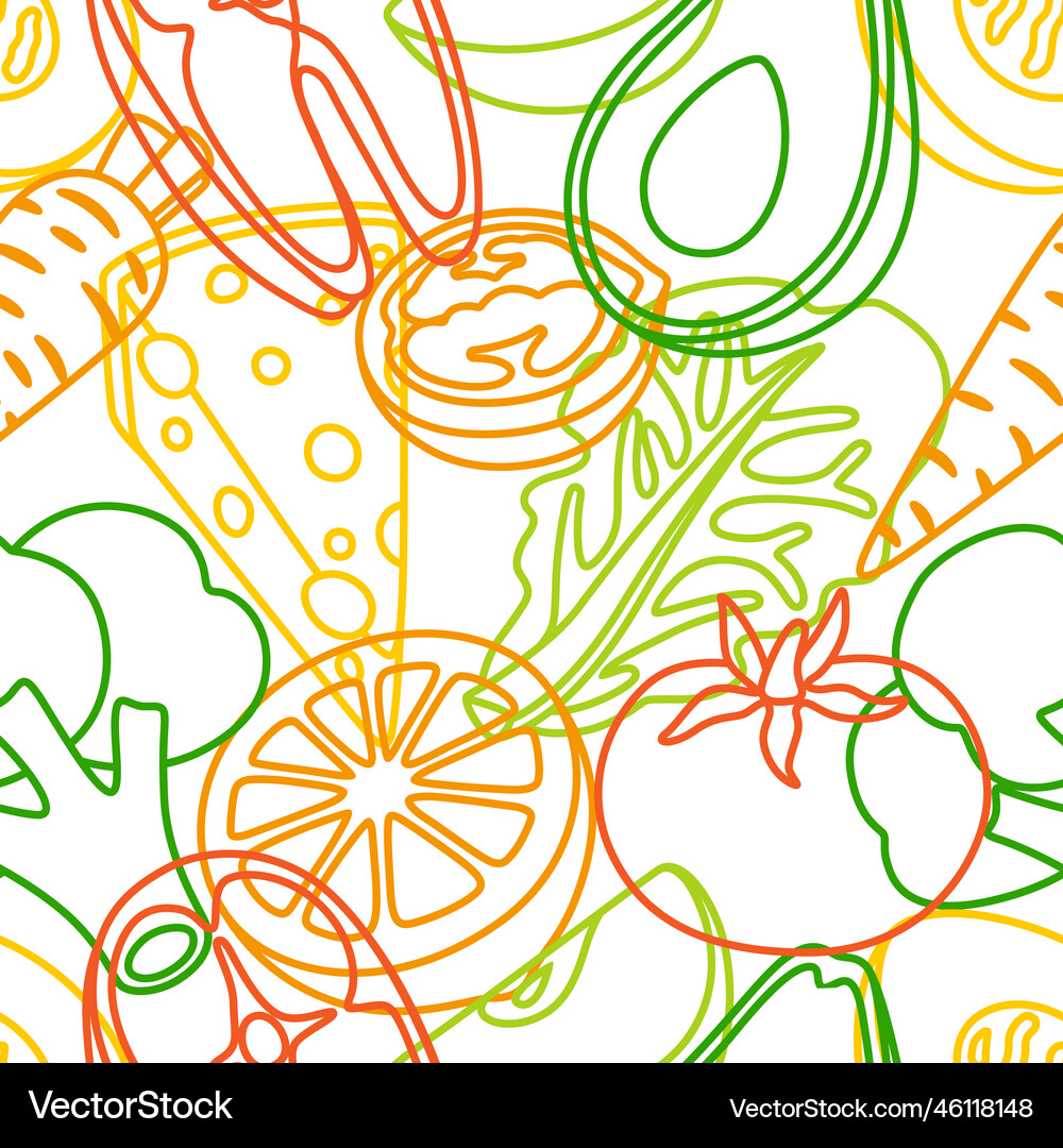 Seamless pattern with healthy eating and diet meal