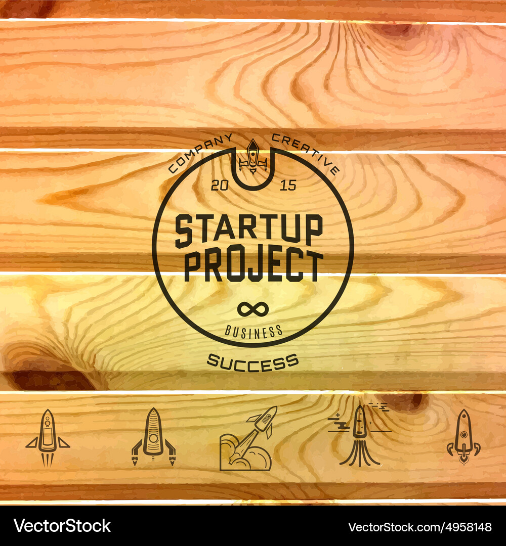 Startup project badges logos and labels for any Vector Image