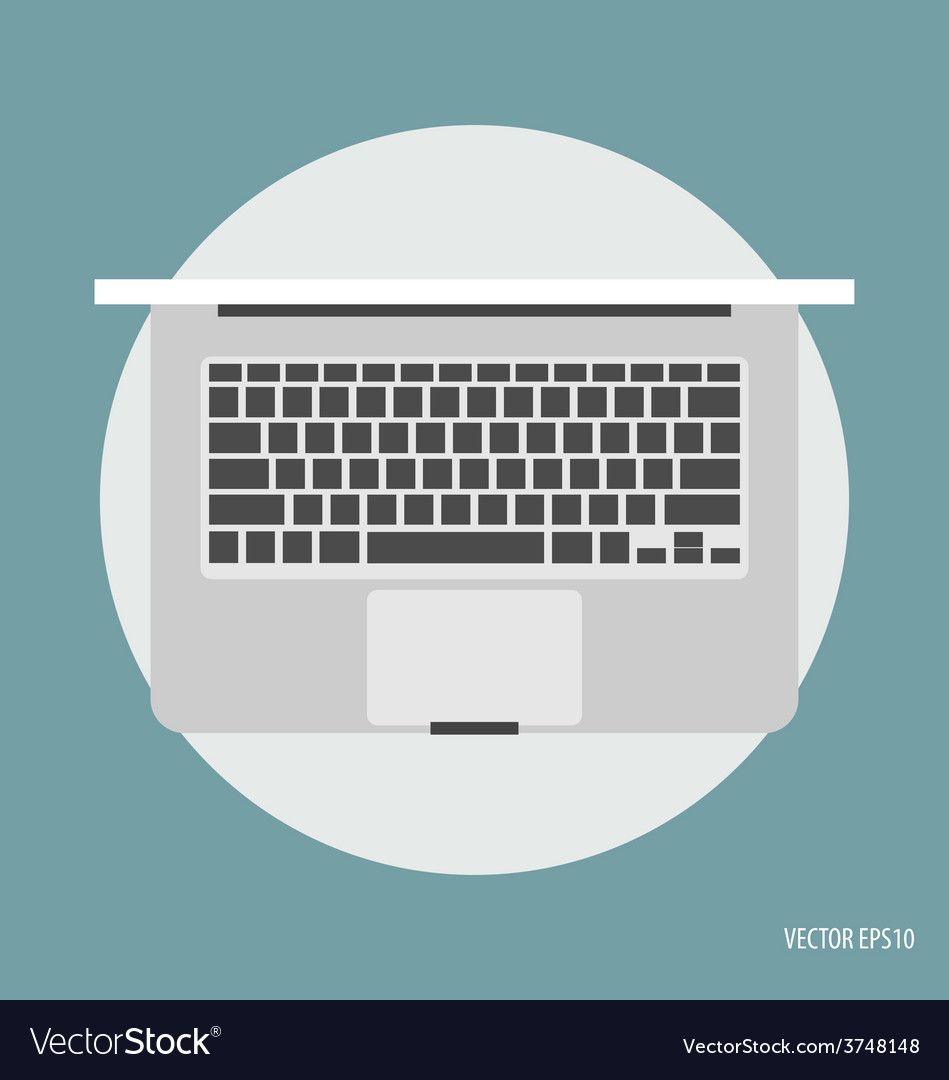 Top view of modern laptop Royalty Free Vector Image