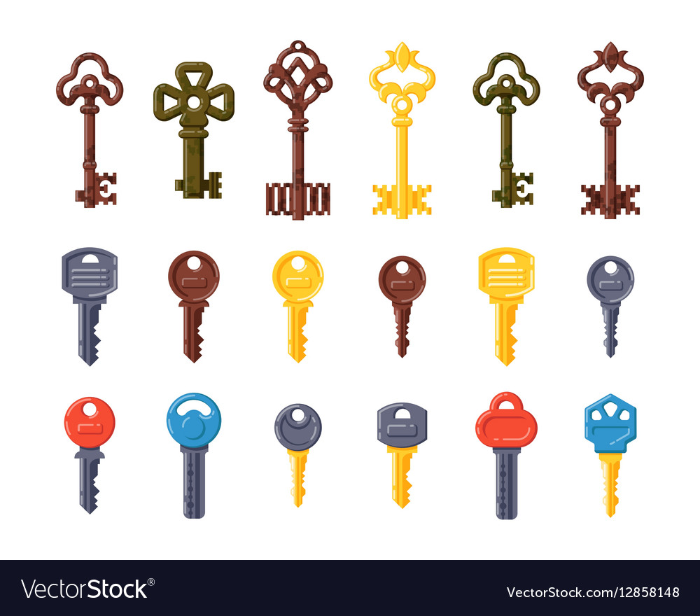 Vintage key isolated icon Royalty Free Vector Image