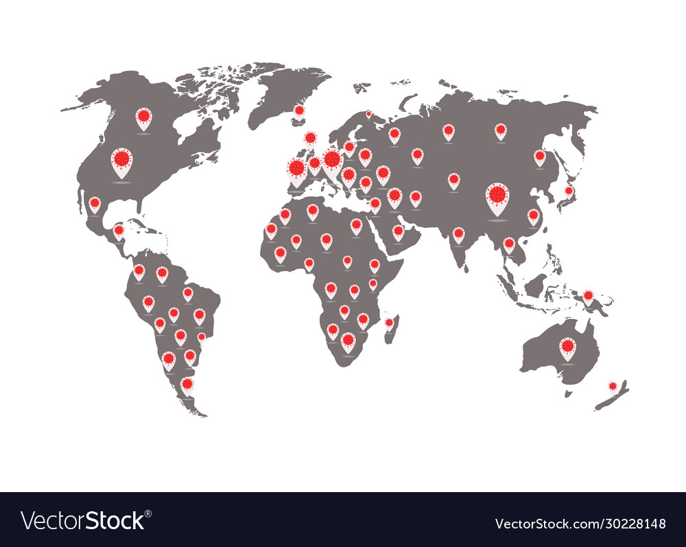 World map coronavirus covid-19 Royalty Free Vector Image World map coronavirus covid-19 Royalty Free Vector Image