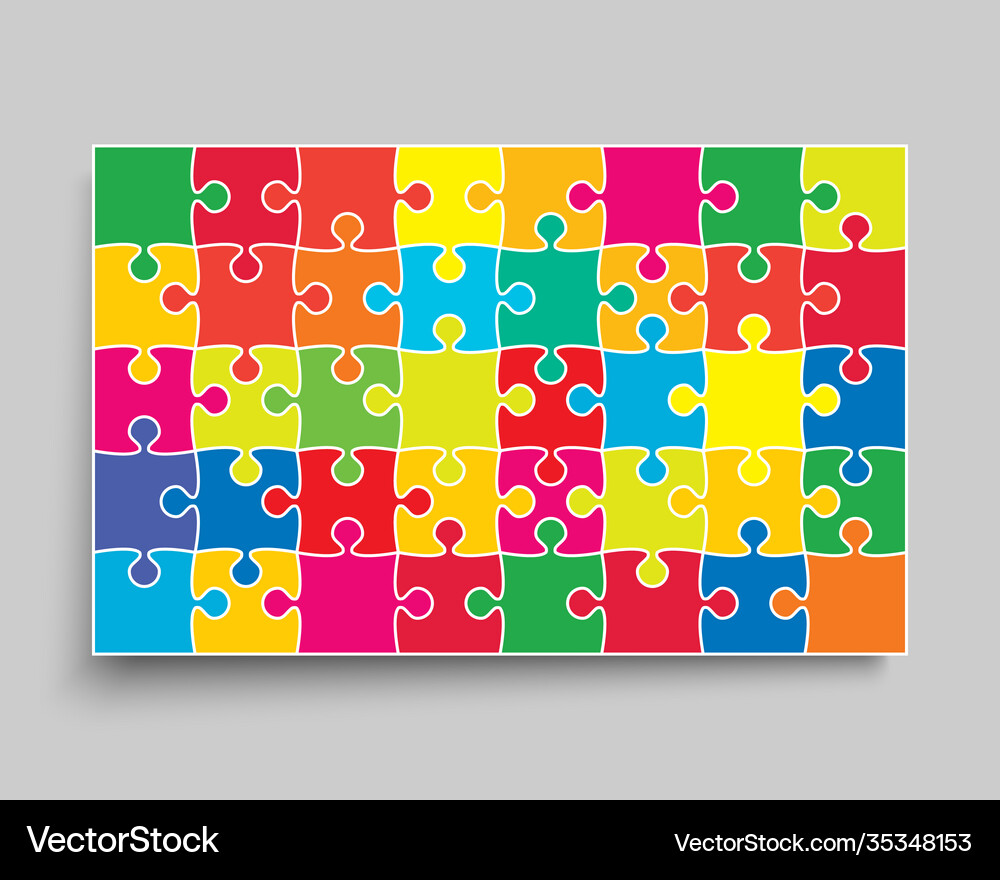 Background made color pieces puzzle jigsaw Vector Image