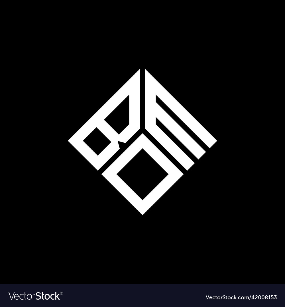 Bom letter logo design on black background Vector Image