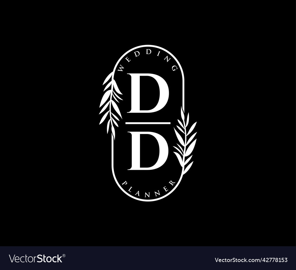 Dd initials letter wedding monogram logos Vector Image