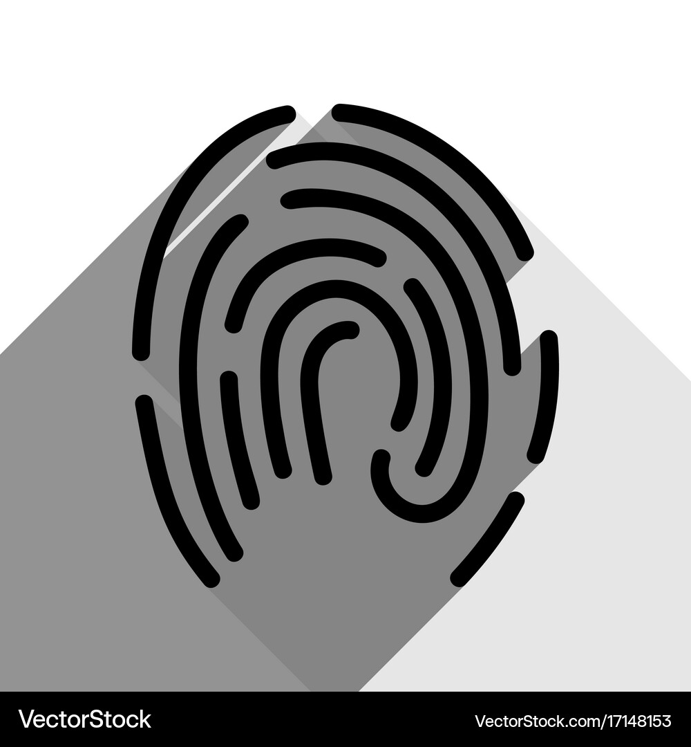 Fingerprint sign black icon Royalty Free Vector Image