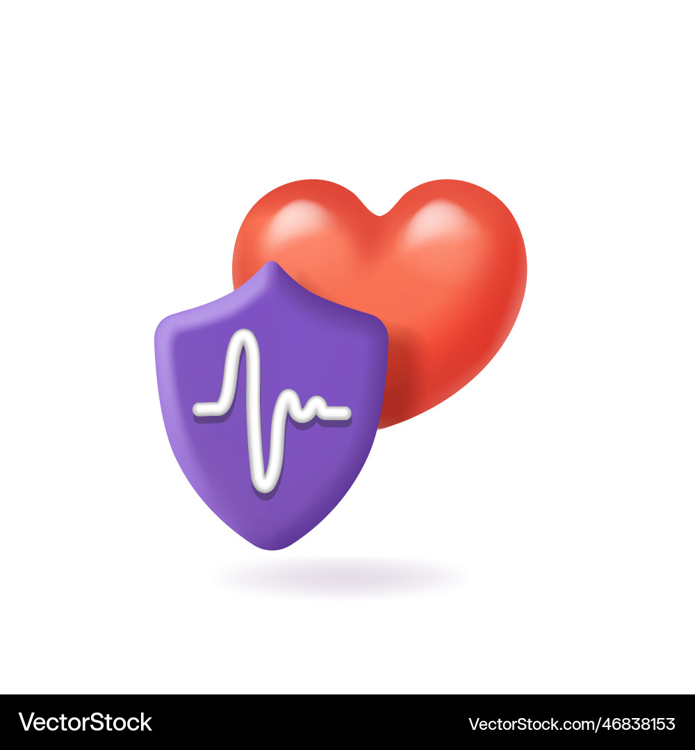 Heart protection symbol cardiogram Royalty Free Vector Image