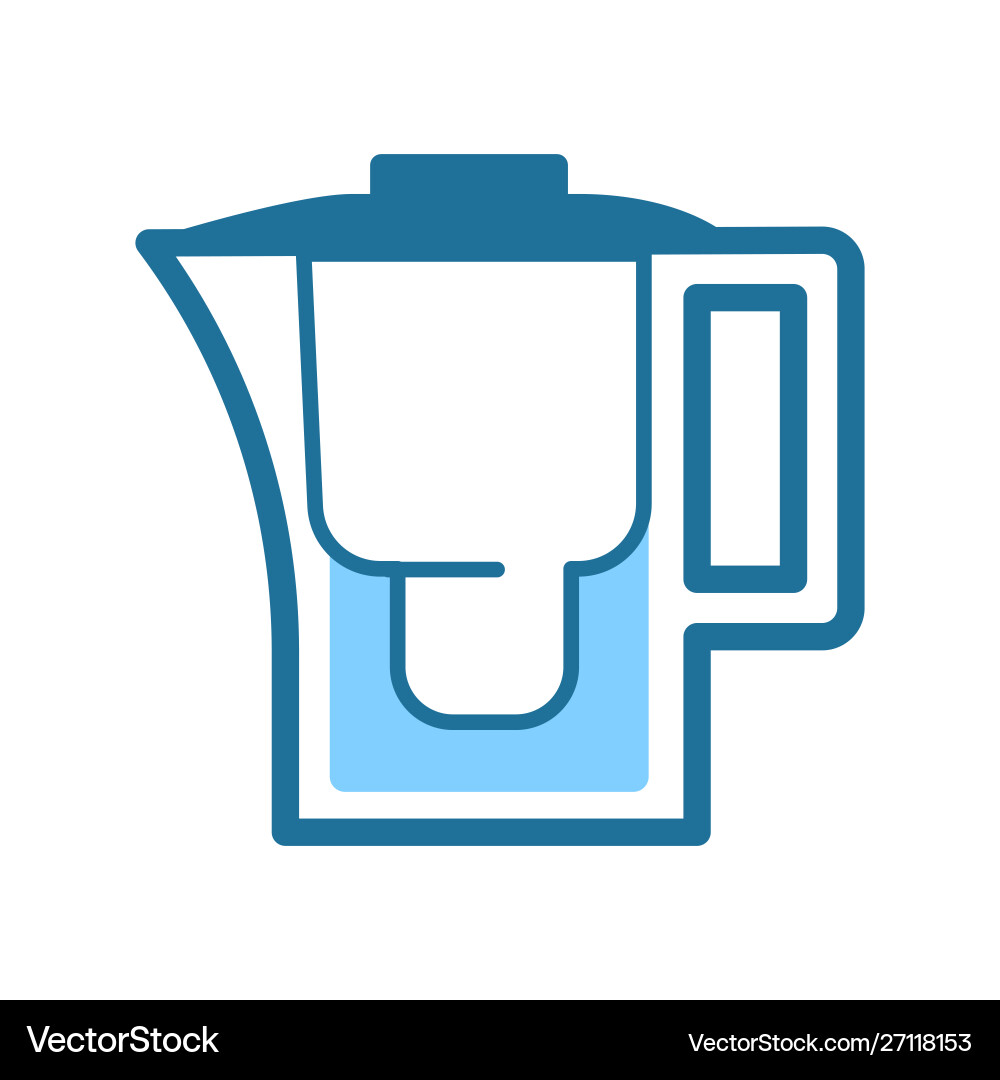 Jug or pot with filter clean water liquid Vector Image