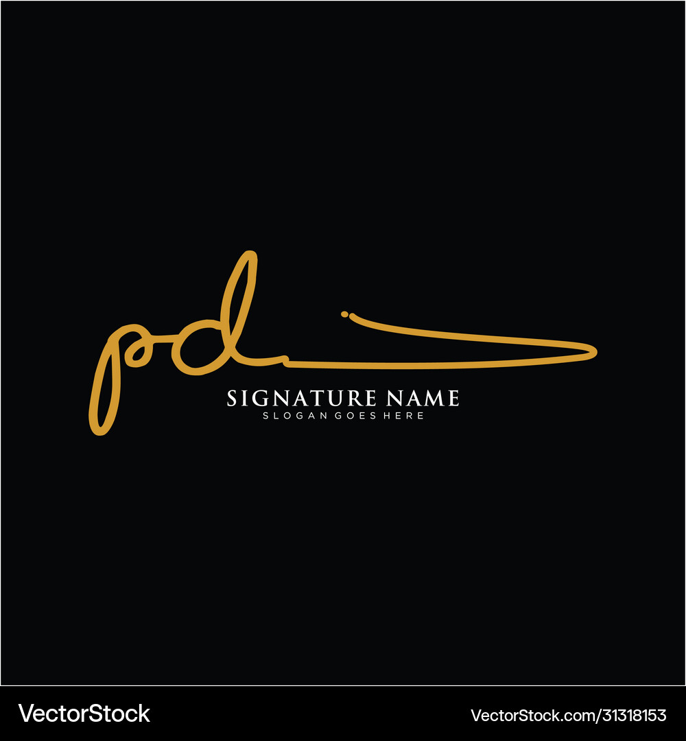 Letter pd signature logo template Royalty Free Vector Image