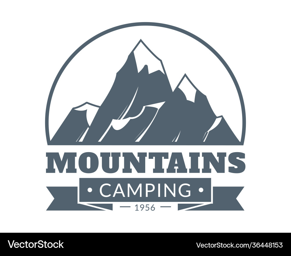 Mountain emblem mountains camping and adventure Vector Image