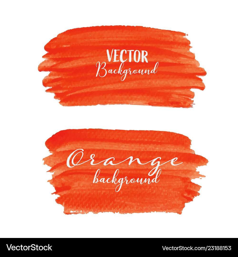 Orange brush stroke isolated on white background Vector Image