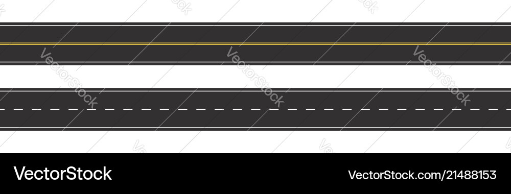 Set seamless road marking on a white isolated Vector Image