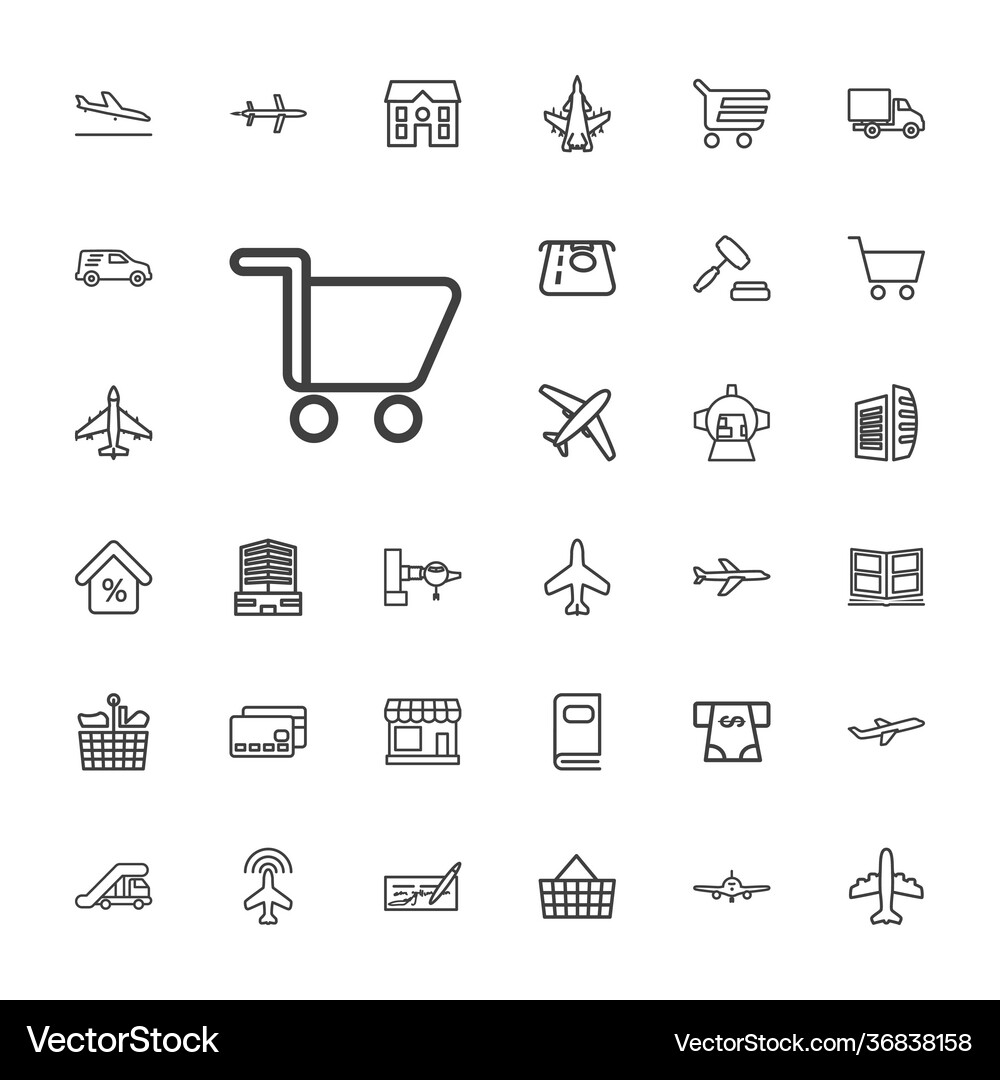 33 commercial icons Royalty Free Vector Image - VectorStock