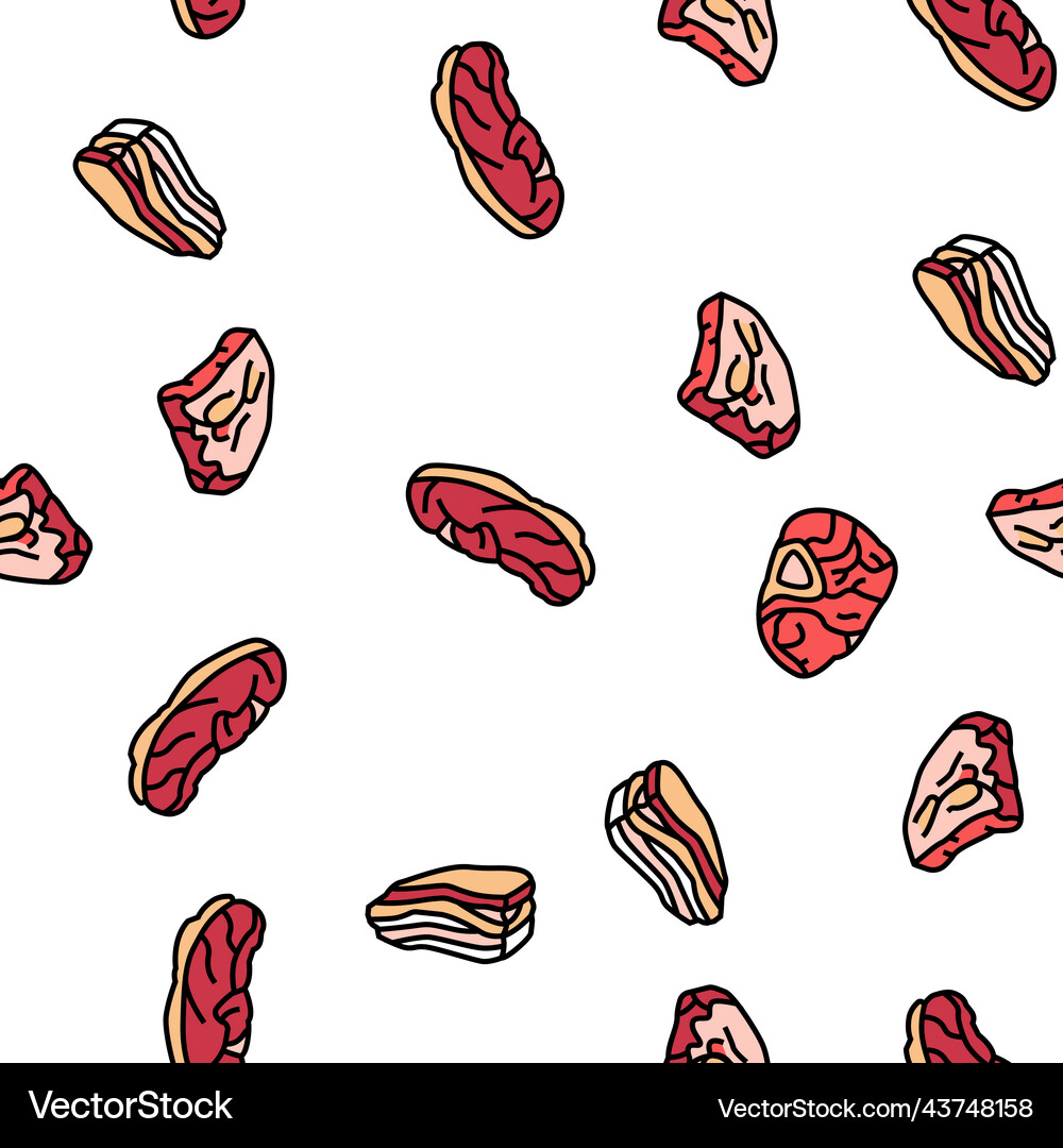 Beef meat nutrition production seamless Royalty Free Vector