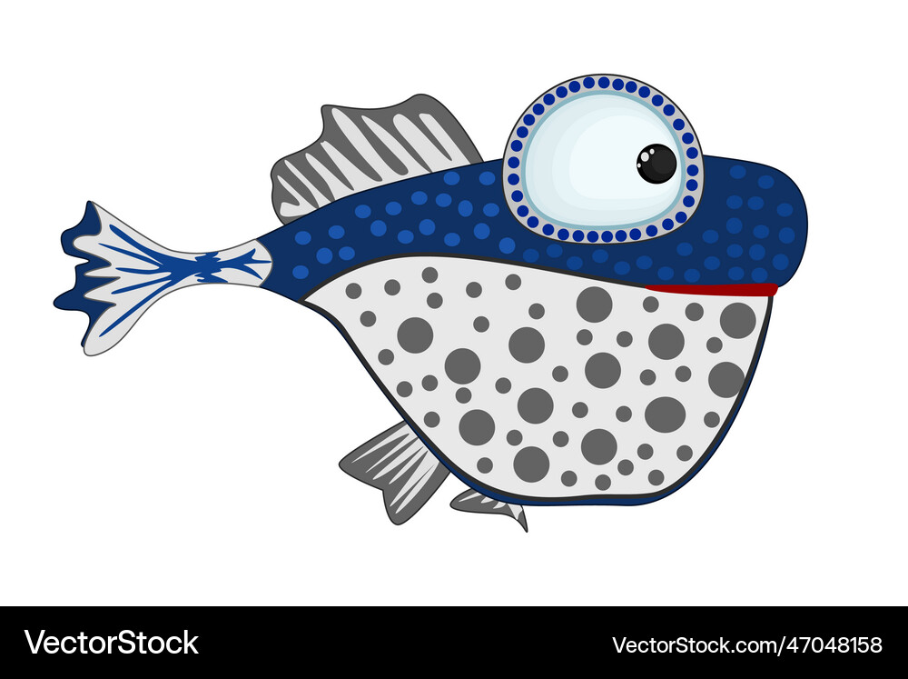 Cartoon fish isolated on white background Vector Image