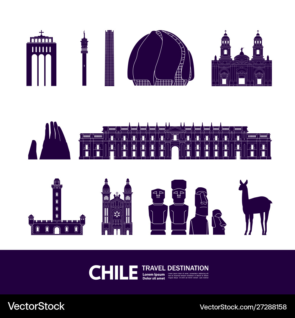 Chile travel destination Royalty Free Vector Image