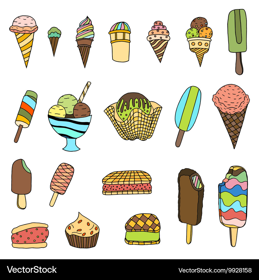 Collection of ice cream Royalty Free Vector Image