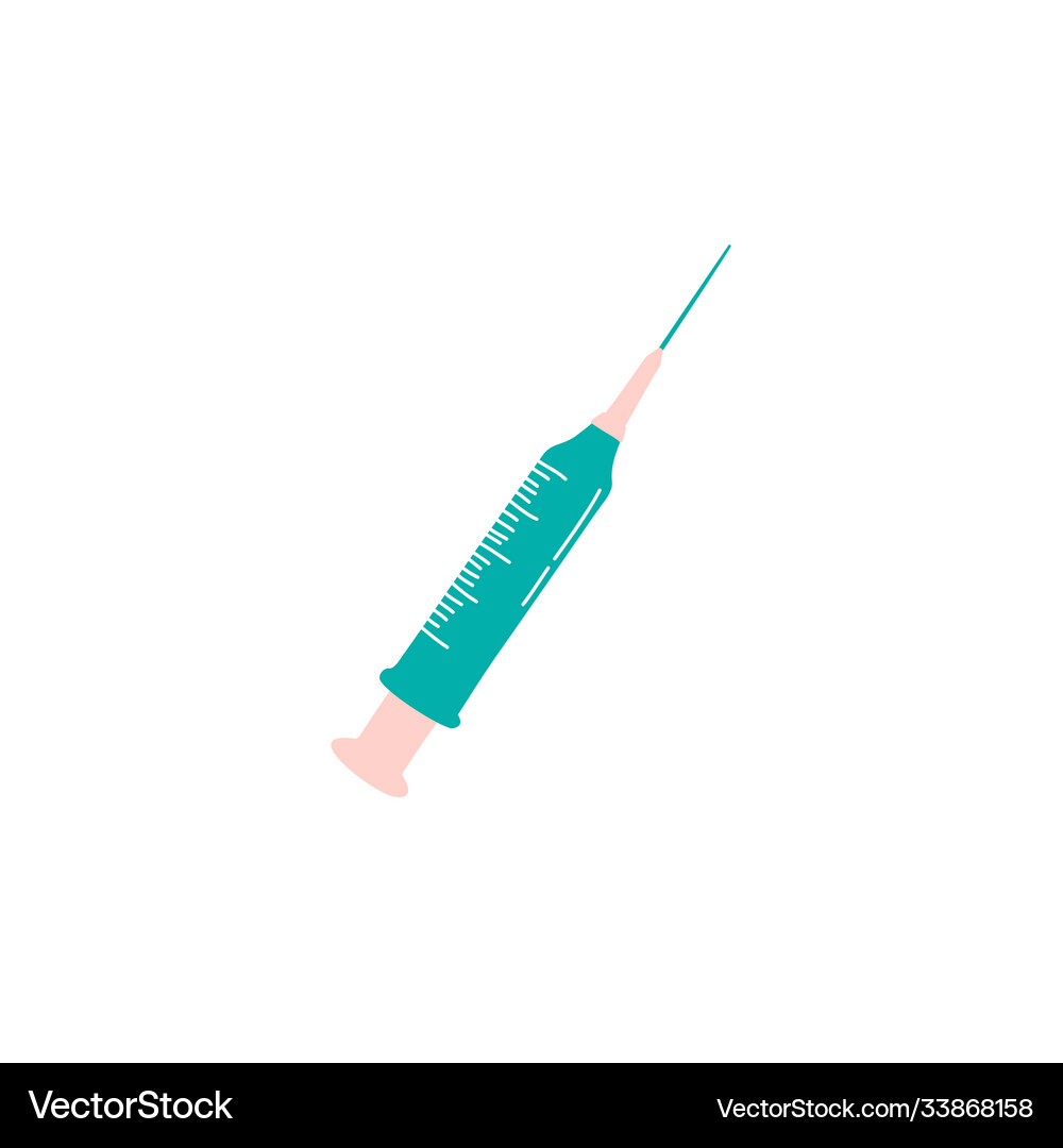 Colorful syringe isolated on white Royalty Free Vector Image