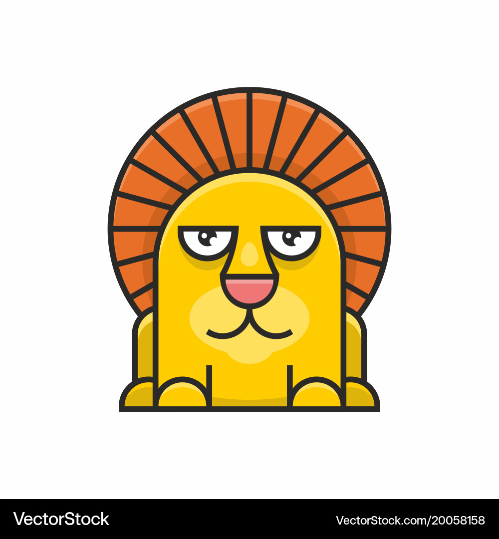 Cute lion icon on white background Royalty Free Vector Image