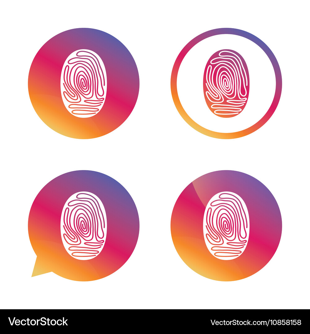 Fingerprint sign icon identification symbol Vector Image