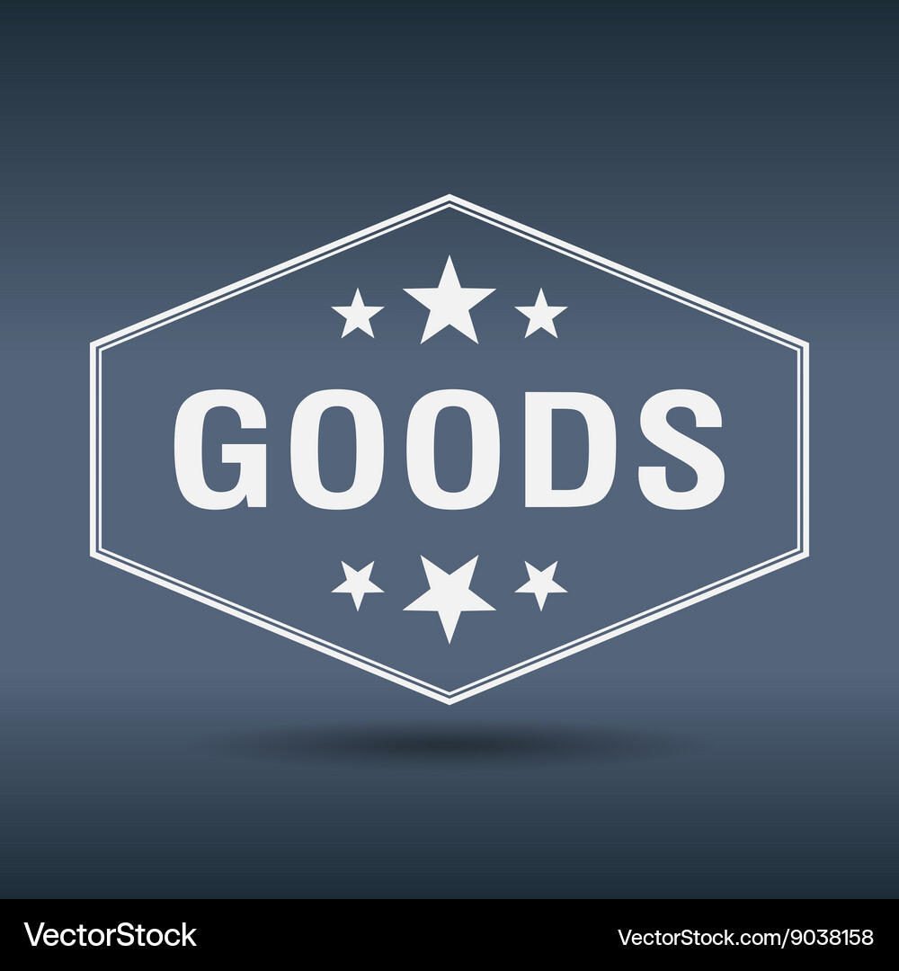 Goods hexagonal white vintage retro style label Vector Image