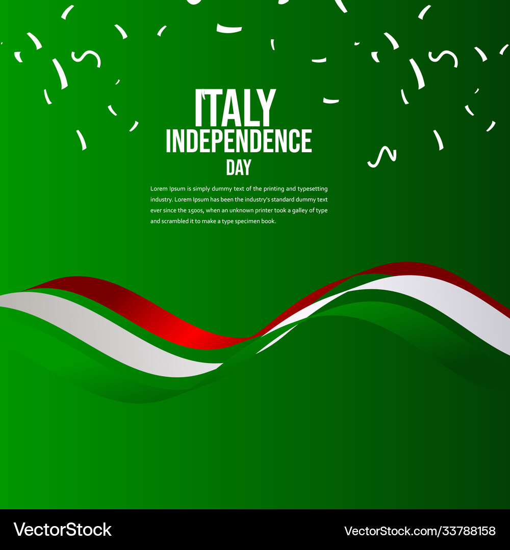 Happy italy independence day celebration template Vector Image