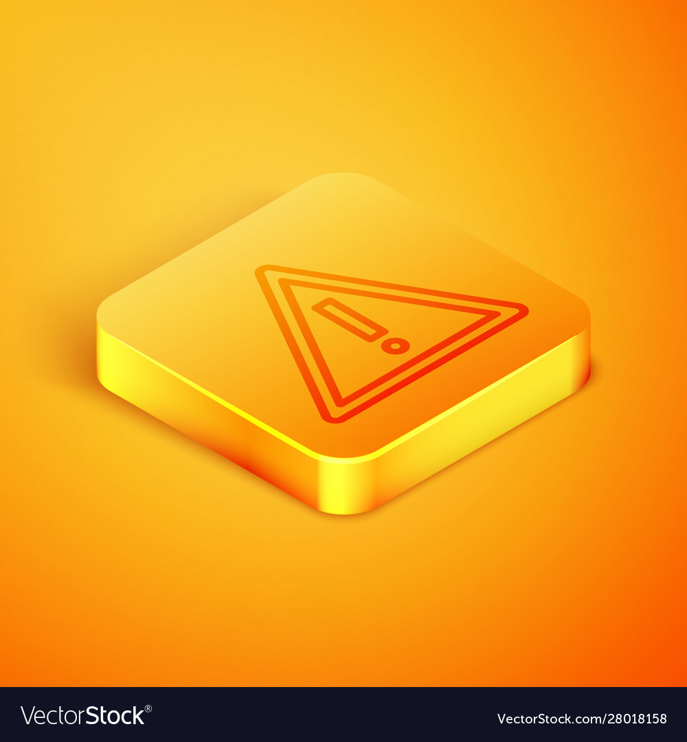 Isometric line exclamation mark in triangle icon Vector Image Isometric line exclamation mark in triangle icon Vector Image