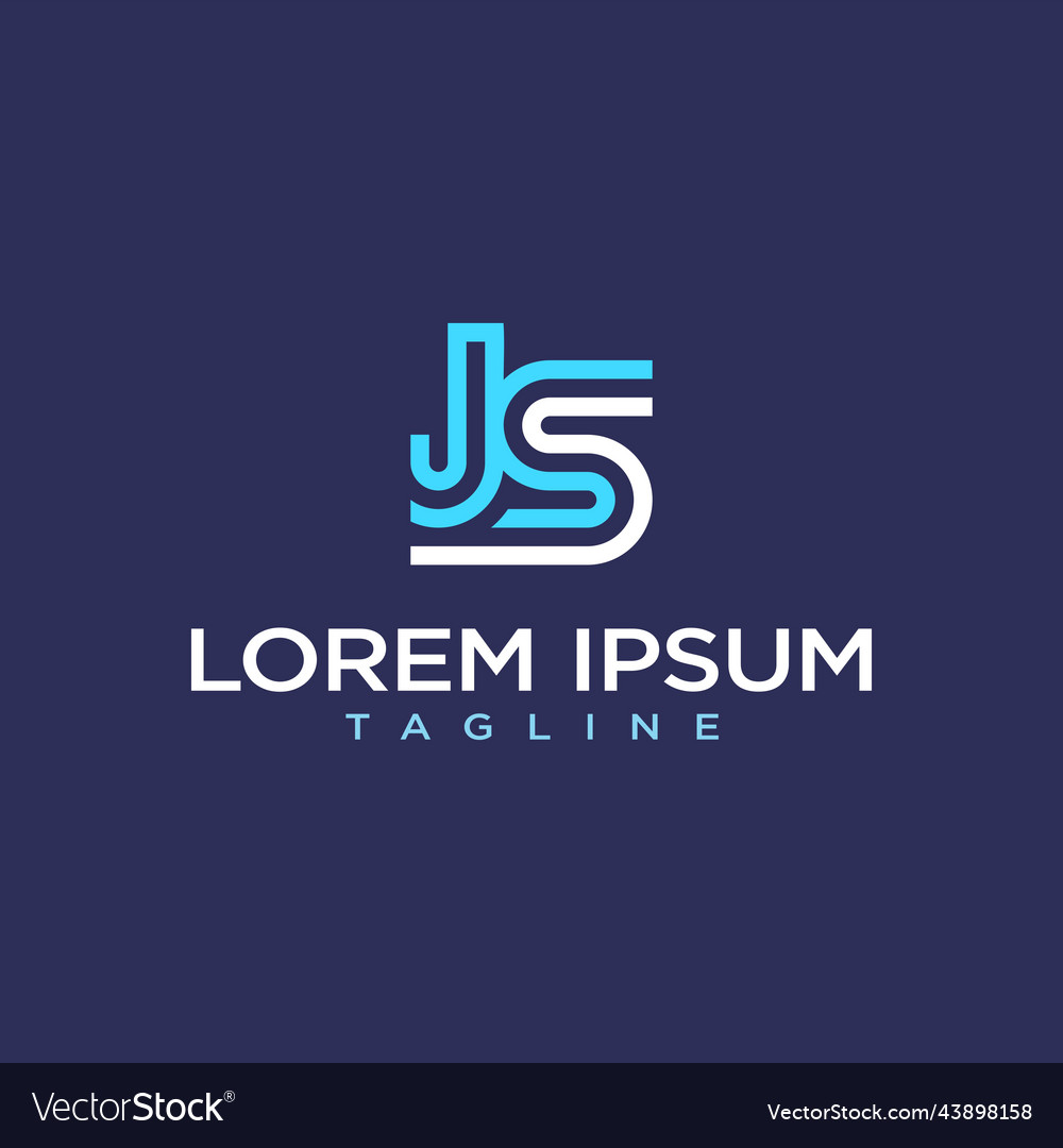 Js sj monogram logo design Royalty Free Vector Image