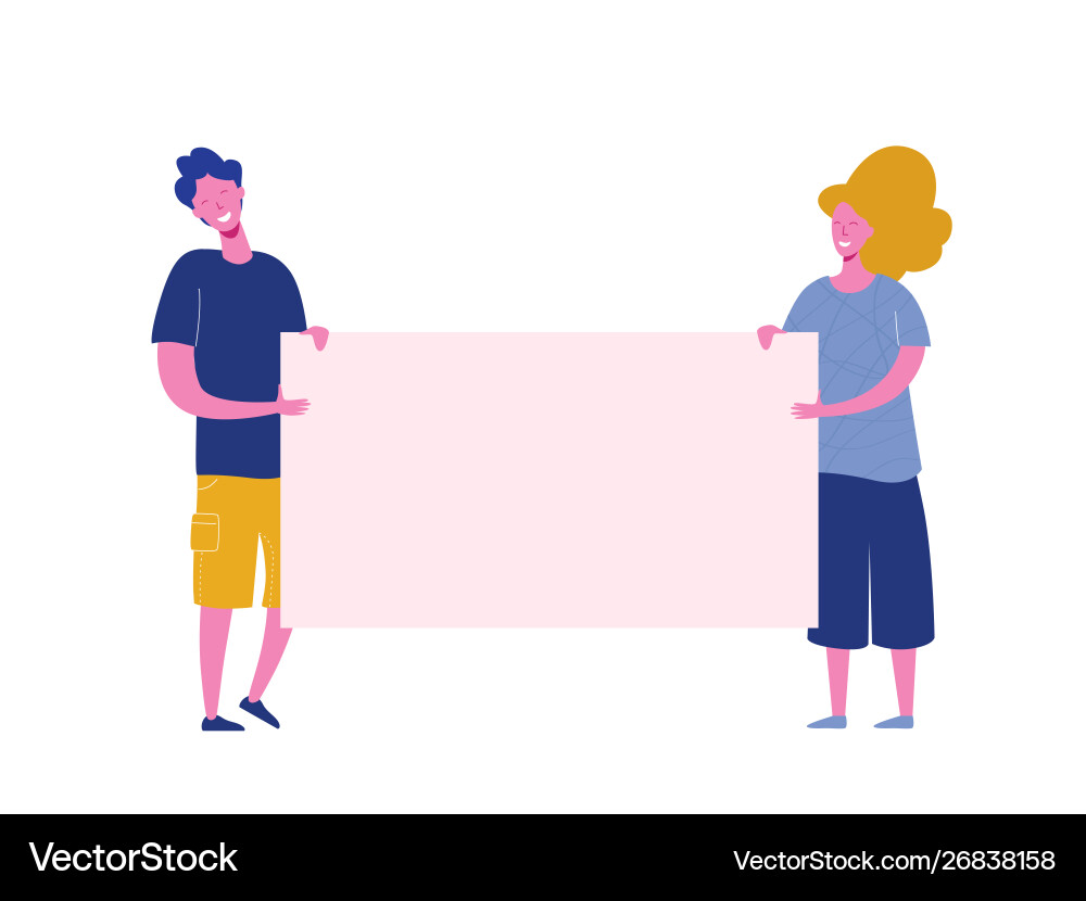 People taking part in parade or protest Royalty Free Vector