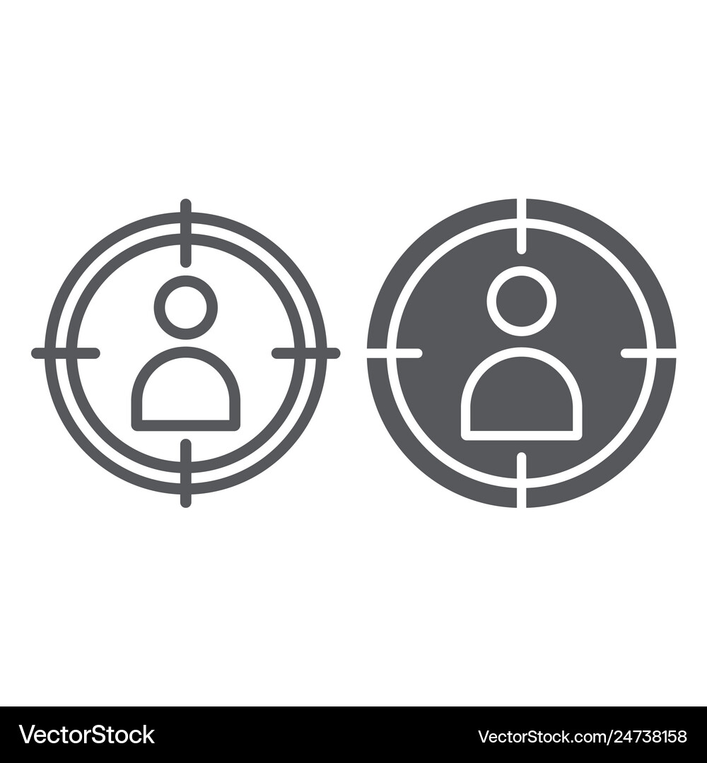 People target line and glyph icon targeting Vector Image