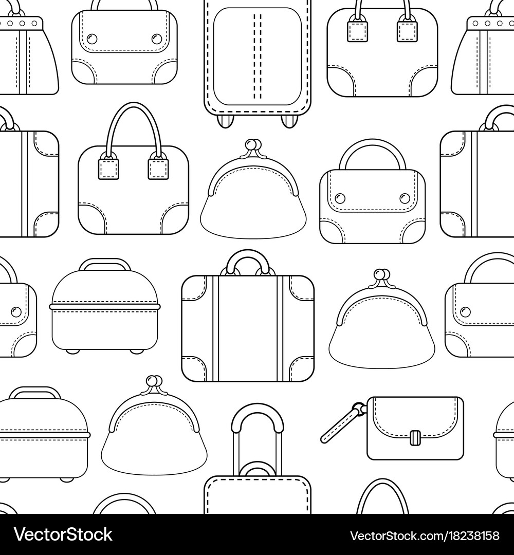 Set of bags seamless pattern Royalty Free Vector Image
