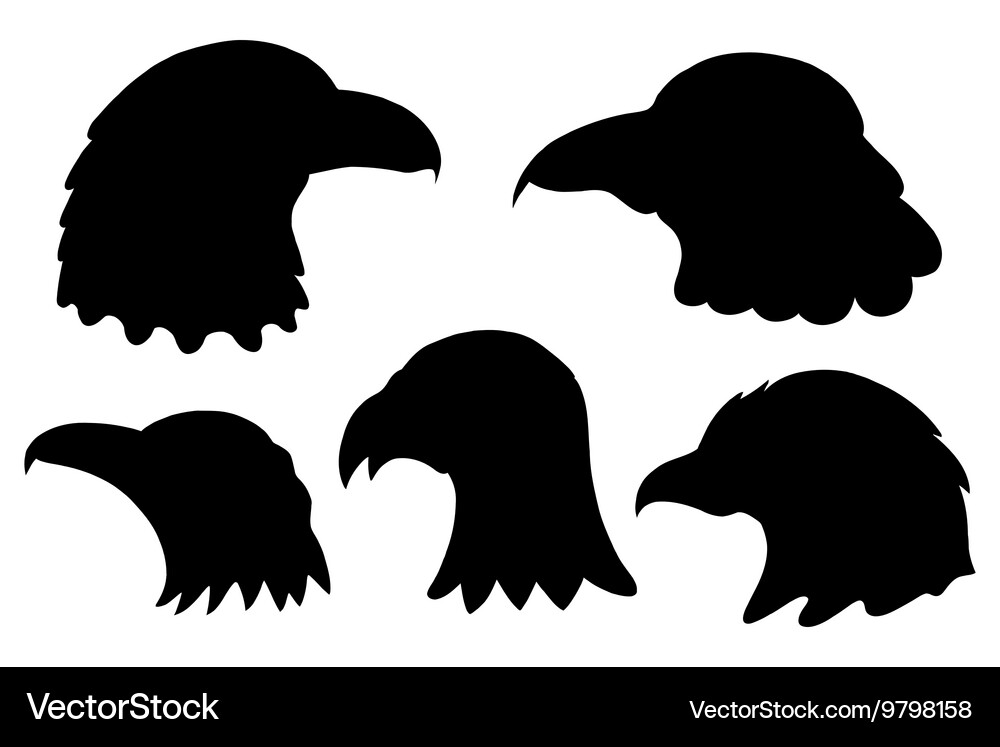 Set of eagles silhouettes Royalty Free Vector Image
