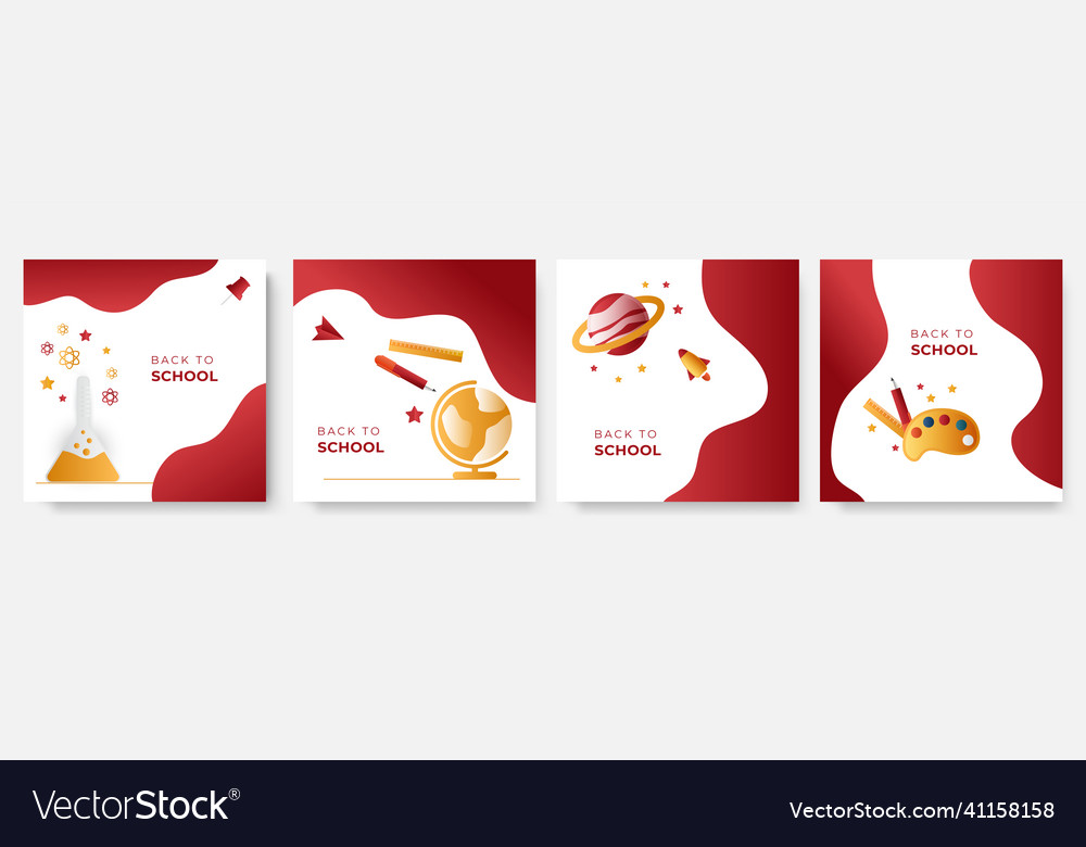 Set of four orange yellow red organic fluid Vector Image Set of four orange yellow red organic fluid Vector Image