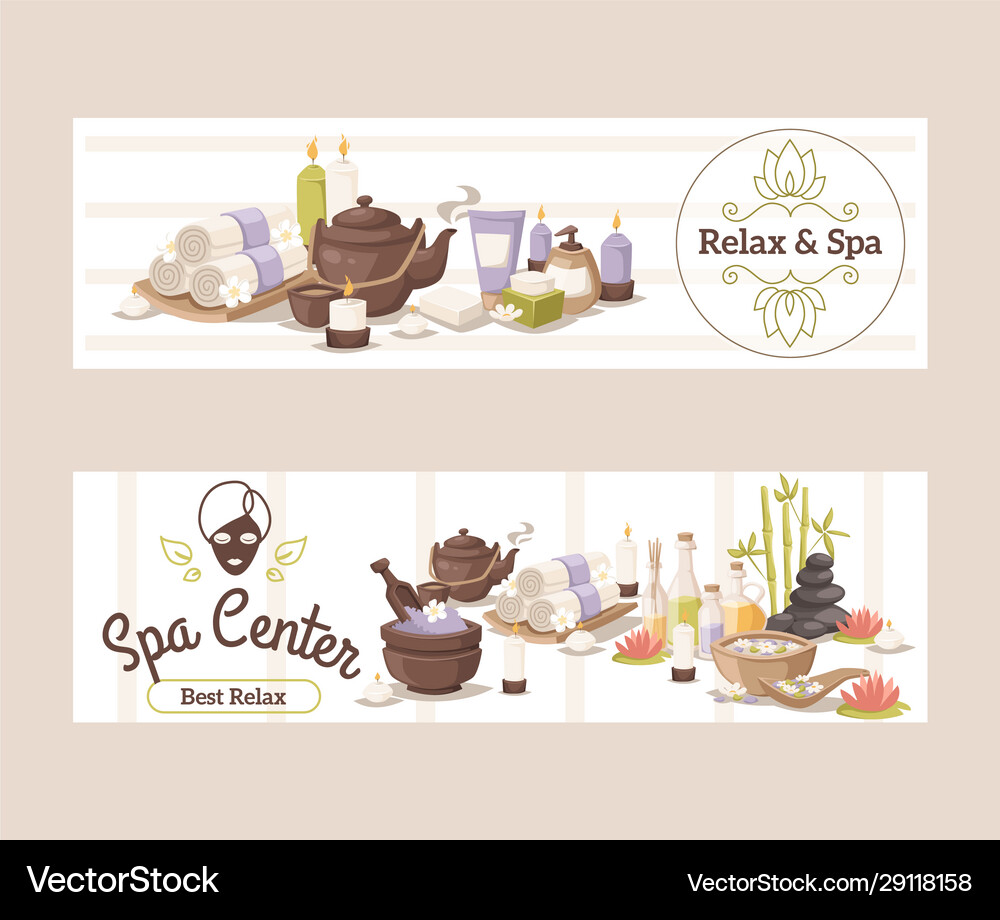 Spa center advertisement banner Royalty Free Vector Image