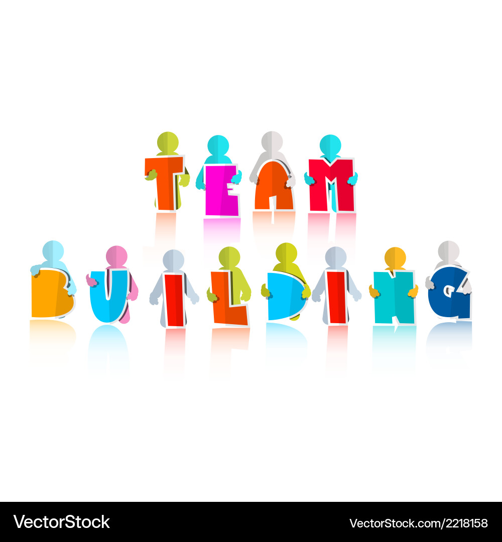 Team Title with Paper Cut People Royalty Free Vector Image