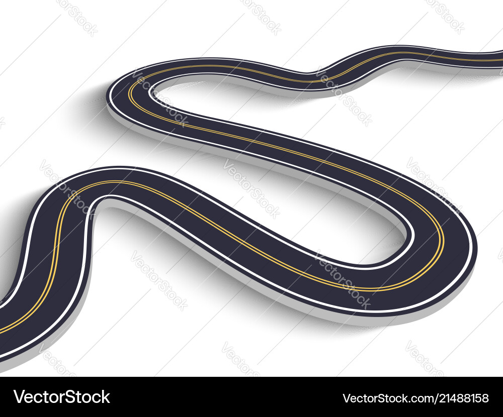 Winding road on a white isolated background Vector Image