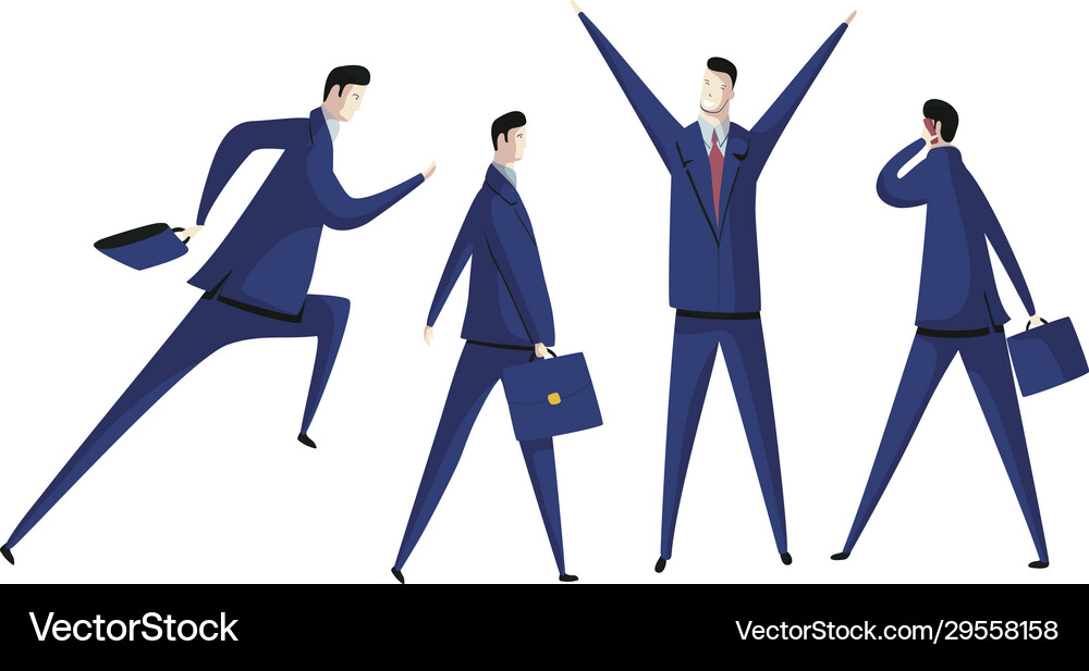 Young man wearing formal suit talking phone Vector Image