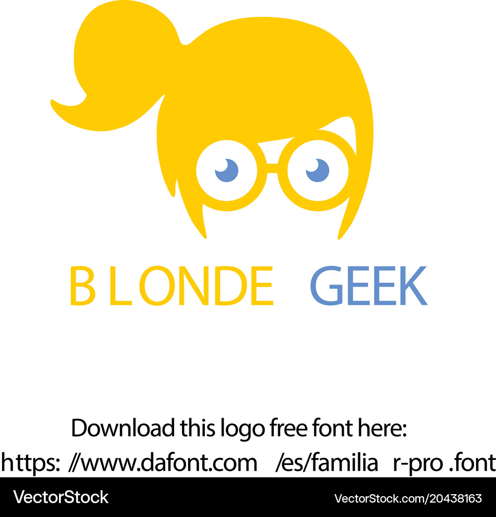 Blonde Tech Girl Logo Royalty Free Vector Image