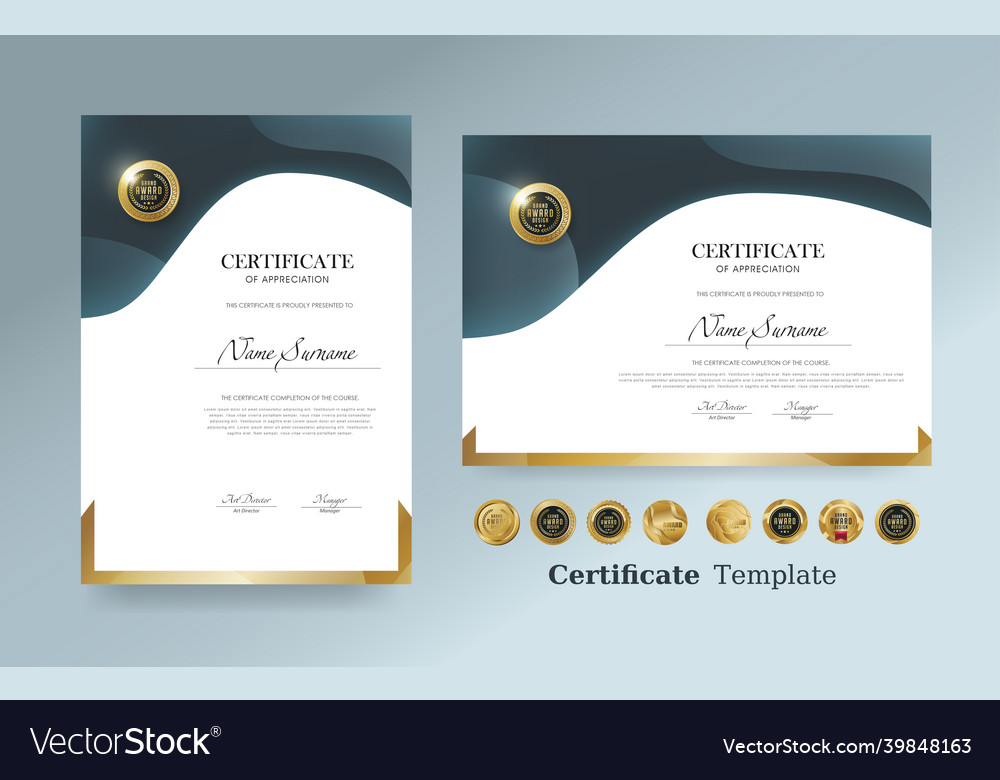 Certificate Of Appreciation Template And Luxury Vector Image