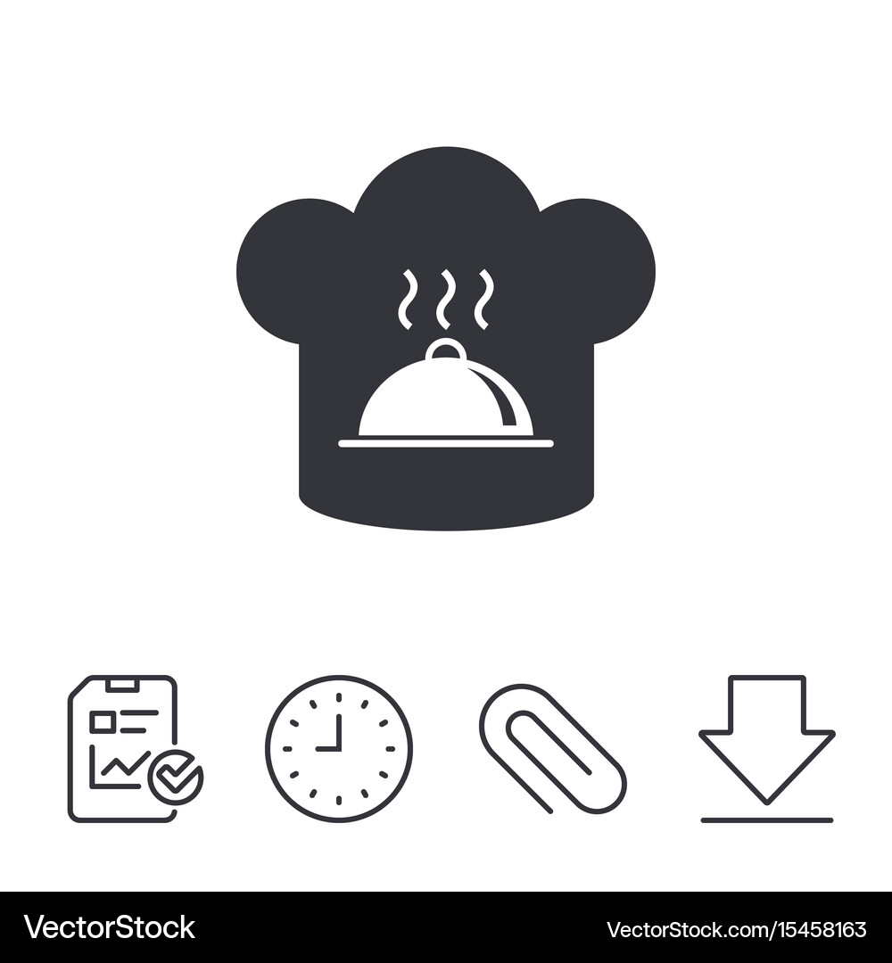 Chef hat sign icon cooking symbol Royalty Free Vector Image