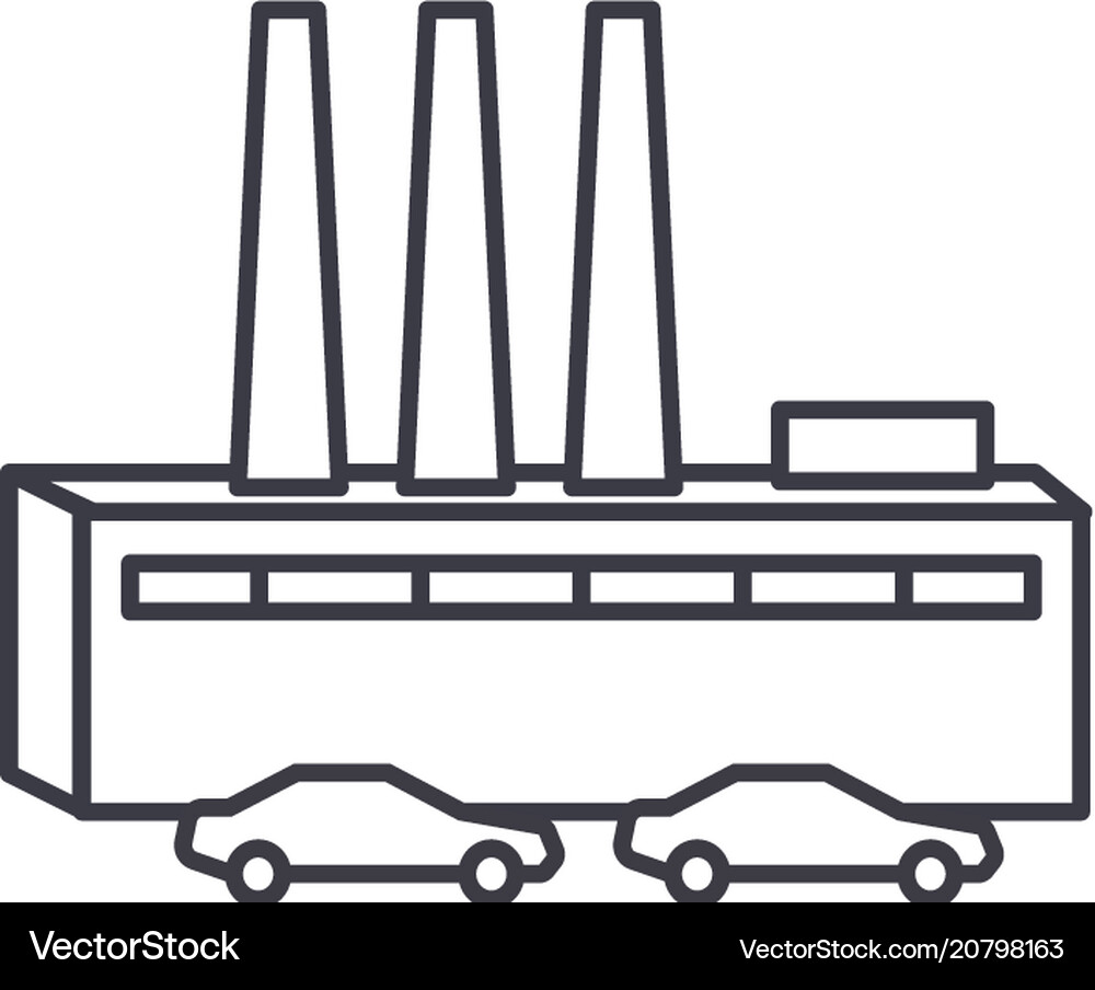 Factory plant line icon sign Royalty Free Vector Image