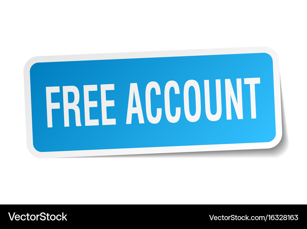 Free account square sticker on white Royalty Free Vector