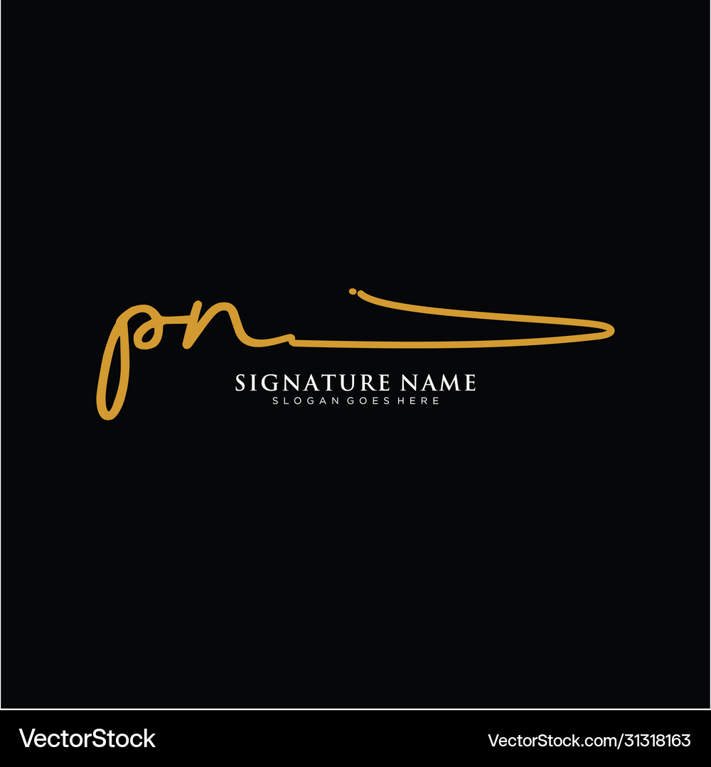 Letter pn signature logo template Royalty Free Vector Image