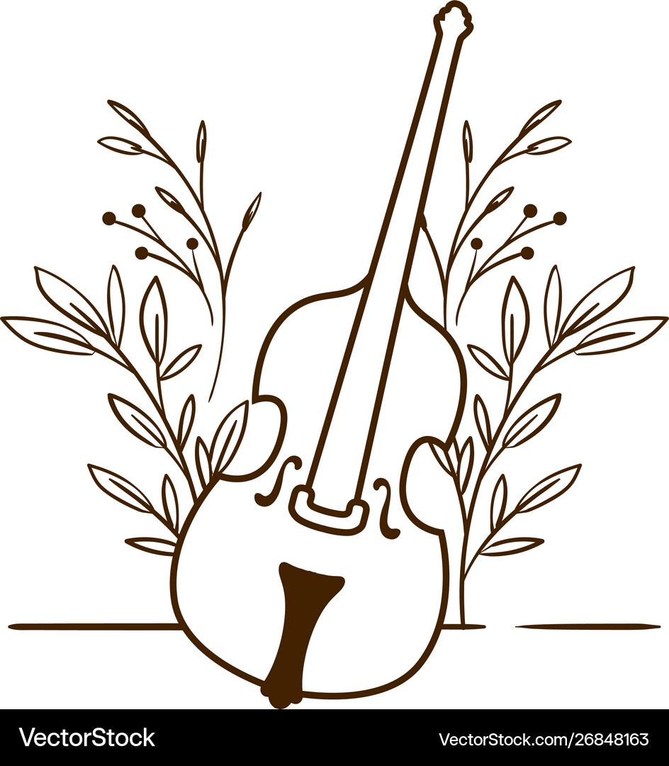 Musical instrument fiddle on white background Vector Image